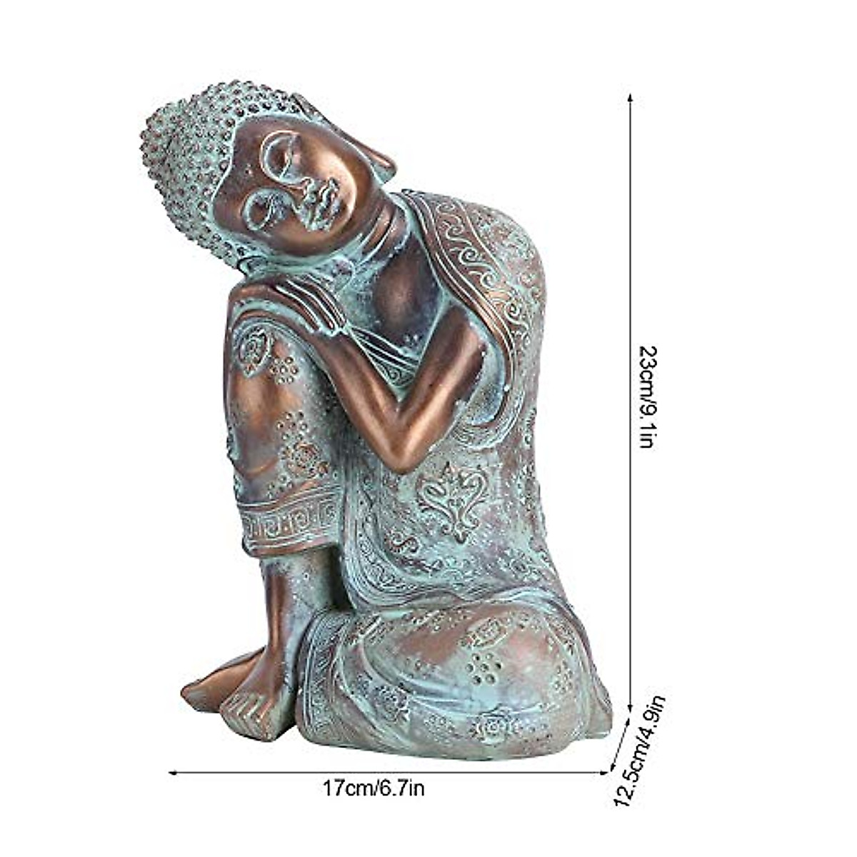 Buddha Statue, Resin Southeast Asian Style Buddha Decor, Outdoor Garden Yard Art Decoration Sitting Figurine Ornaments, Vivid Meditating Buddha Statue Figurine Sculpture