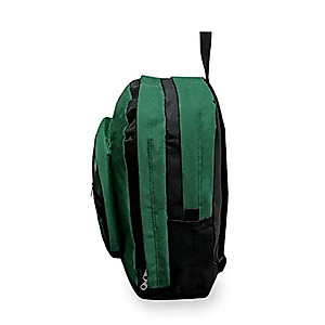 Everest Double Main Compartment Backpack, Dark Green, One Size