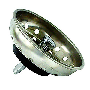 Danco 88275 3-1/4 inch Kitchen Sink Basket Strainer Splash Guard with Stationary Post, Stainless Steel