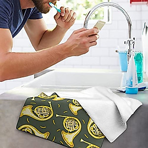 French Horn Quick Dry Hand Towels Microfiber Towels Super Absorbent Washcloths
