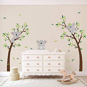 ufengke Koala Tree Wall Stickers Animal DIY Wall Decals Art Decor for Kids Bedroom Nursery Living Room