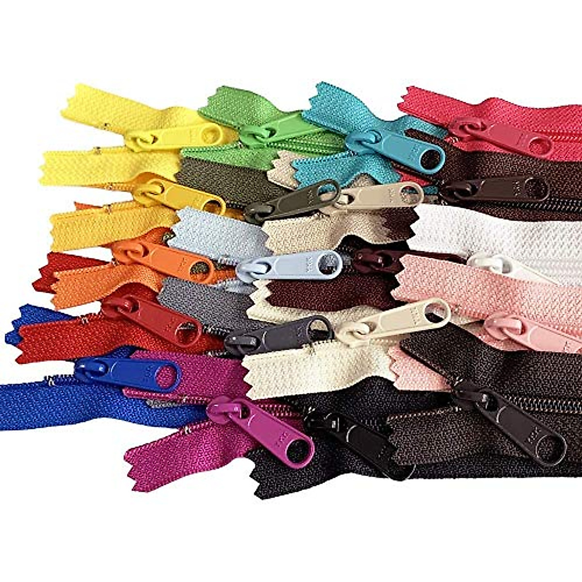 25pcs Assorted Colors - YKK #4.5 Coil Handbag Long Pull Zippers - Made in The United States (24" Inches)