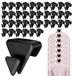 Gzcvba Space Saving Hanger Hooks Ultra- Premium Hanger Hooks Triple Closet Space 36 Value Pack, Cascade Hangers to Create Up to 3X More Closet Space, Easy to Use Slip-Over Design,Black