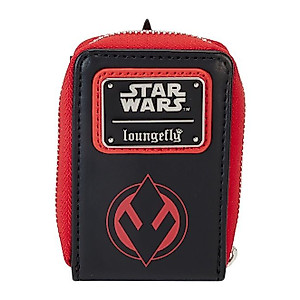 Loungefly Star Wars The Phantom Menace 25th Anniversary Darth Maul Accordion Zip Around Wallet, Black