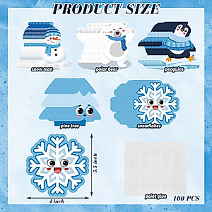 80 Pcs Winter Cutouts Winter Paper Bulletin Board for Preschool Paper Bulletin Board Decorations Preschool Classroom Back to School Teacher Supplies Classroom Cutouts