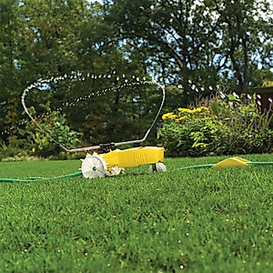 Nelson Traveling Sprinkler RainTrain 13,500 Square Feet Yellow (818653-1003)