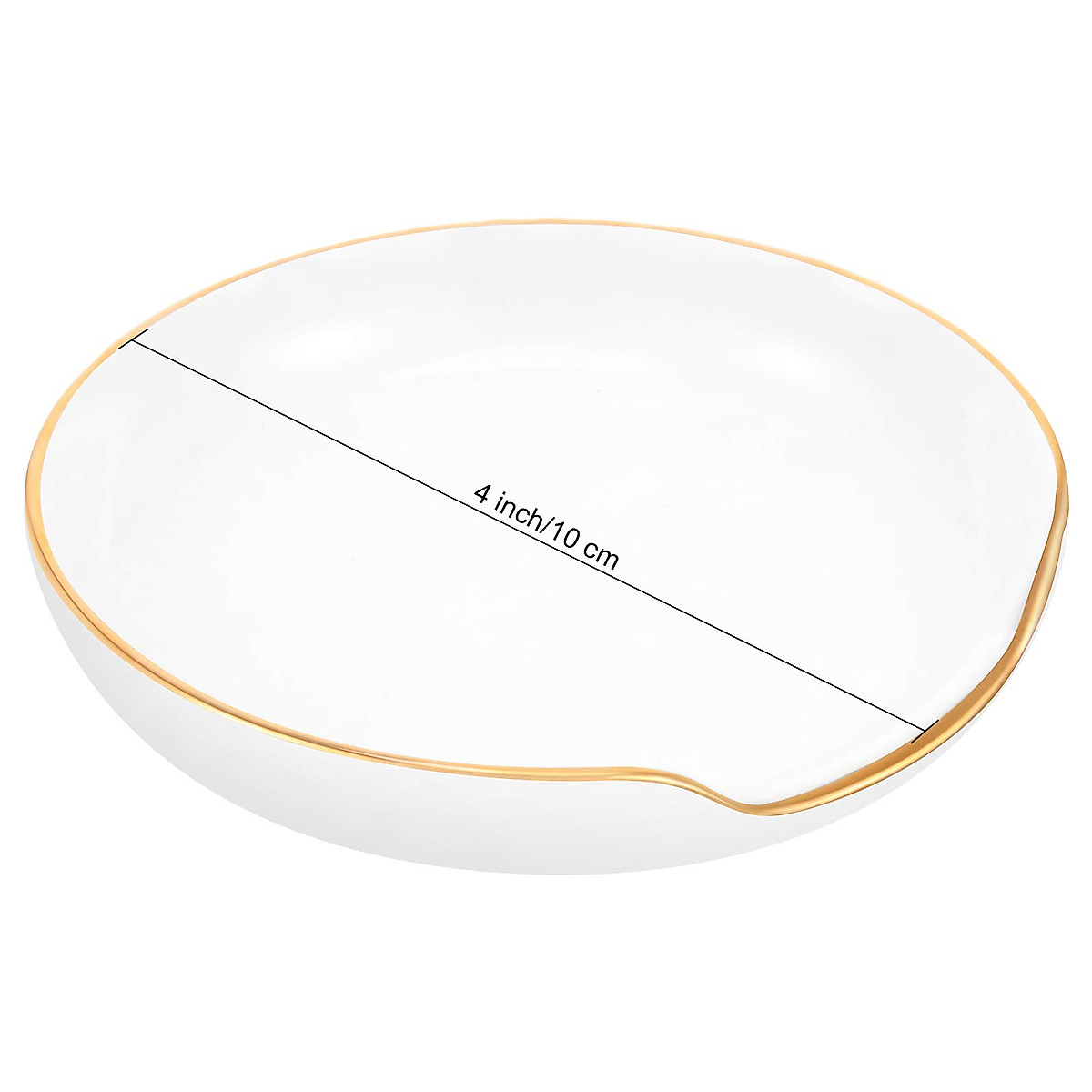 2 Pieces Gold Trim Ceramic Spoon Rest for kitchen,4 Inches Spoon Holder for Stove Top Spatula Holder, Coffee Spoon Rest Cradle, Kitchen Utensils Accessories (White)