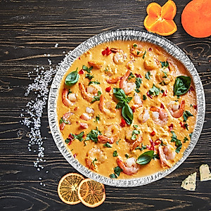 MATANA 9" inch Round Aluminum Pans with Lid (40 Pack) Freezer & Oven Safe Tin Foil Tray | Ideal for Pie, Cake, Baking, Cooking, Roasting, Reheating