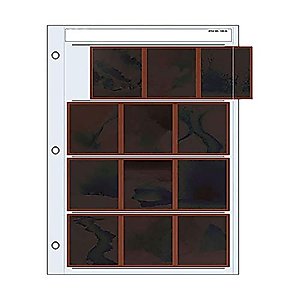 Print File 120 Size Negative Pages Holds Four Strips of Three 6x6 Frames, Pack of 100