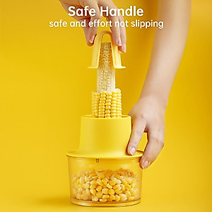 Corn Peeler, Corn Stripper, Corn cob Stripping Tool Corn Cutter & Remover with Built-In Cup Grater, Corn Kernel Cutter Ginger Grater