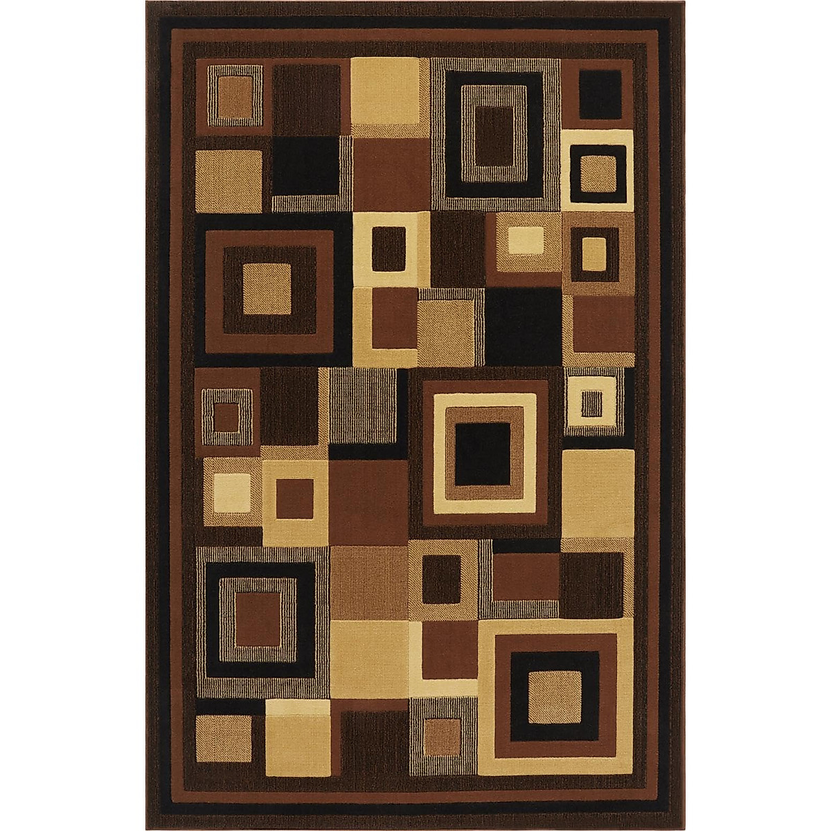 Home Dynamix Catalina Virginia Abstract Runner Rug, Geometric Black/Brown 7'10"x10'2"