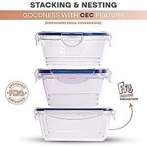 RFAQK 52 Pcs Food Storage Containers with Airtight Lids-34OZ to 1.35OZ- Clear Plastic Leak Proof Meal Prep Containers for Kitchen and Pantry Organization, Microwavable & Freezer Safe