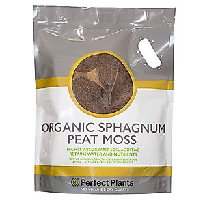 Organic Sphagnum Peat Moss by Perfect Plants - Absorbs Essential Nutrients When Added to Soil and Enriches Plant Roots - Indoor and Outdoor Use (8qts.)