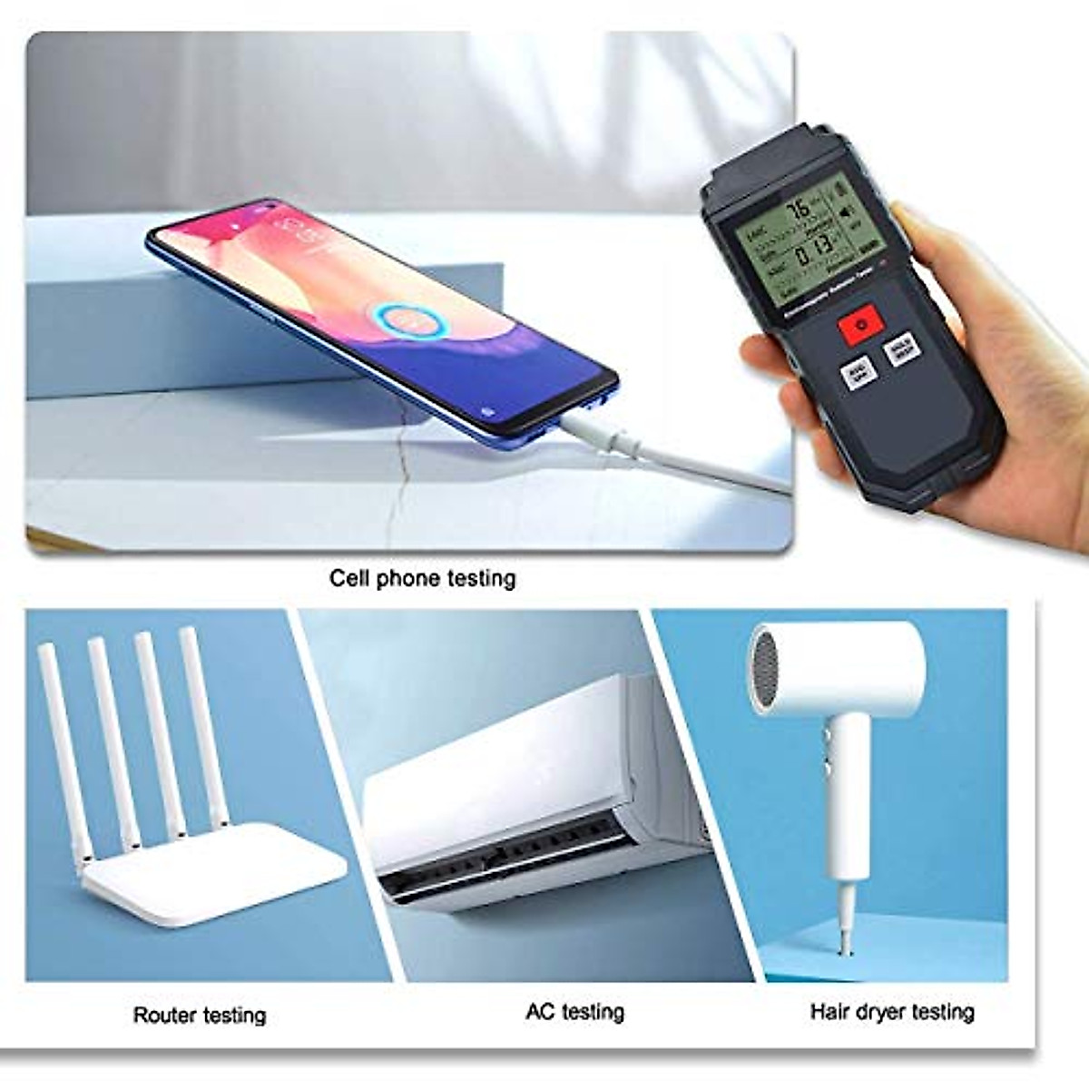 EMF Meter, Electromagnetic Radiation Tester,Hand-held Digital LCD EMF Detector, Great Tester for Home EMF Inspections, Office, Outdoor and Ghost Hunting