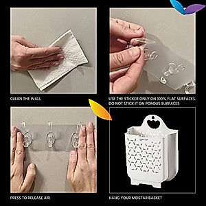 Foldable Plastic Laundry Baskets. Wall Hanging Storage Basket. Multi-function Storage Container Waterproof Durable for Bedroom and Bathroom (L, Beige)