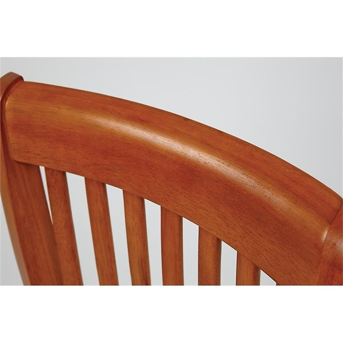 BOWERY HILL Traditional Solid Wood Armless Office Chair in Medium Brown