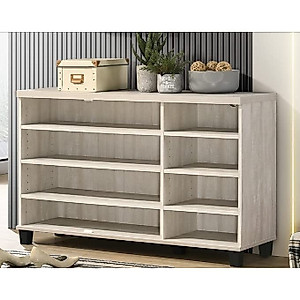 Dusty Gray Oak Finish 3-Door Shoe Cabinet|Dusty O Grey Modern Contemporary Laminate