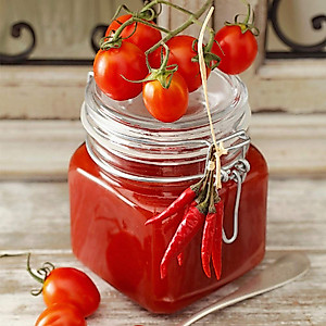 SPANLA Spice Jars, 12 Pack 4oz Small Glass Jars with Airtight Hinged Lid, With 12 Spice Labels & Silicone Funnels, Airtight Glass Jars for Spices, Art Craft Storage (12 Pack)