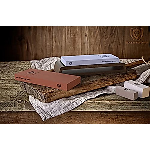 Dalstrong Premium Whetstone Kit - #1000/#6000 Knife Sharpening Kit - Extra Large Grit Stones - Top-Grade Corundum - Thick Knife Sharpening Stone - Hand Crafted Acacia Wood - Whetstone Knife Sharpener
