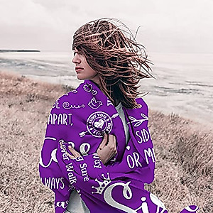 Gifts for Sister Throw Blanket, Cozy & Soft Throw Blankets, Sister Sister Birthday Gifts from Sister, Sister Gifts from Sisters for Sister, Purple Blanket 50" X 60"