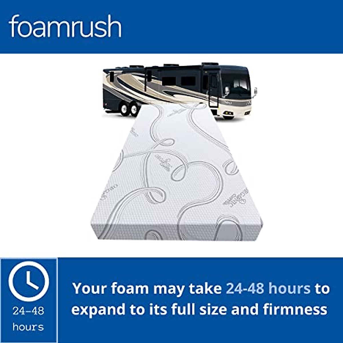 FoamRush 5-Inch Bunk (42" x 80") Mattress Cooling Gel Memory Foam RV Mattress Replacement with Cotton Cover, Medium Firm, Comfort, Pressure Relief Support, Made in USA, Travel Camper Trailer Truck