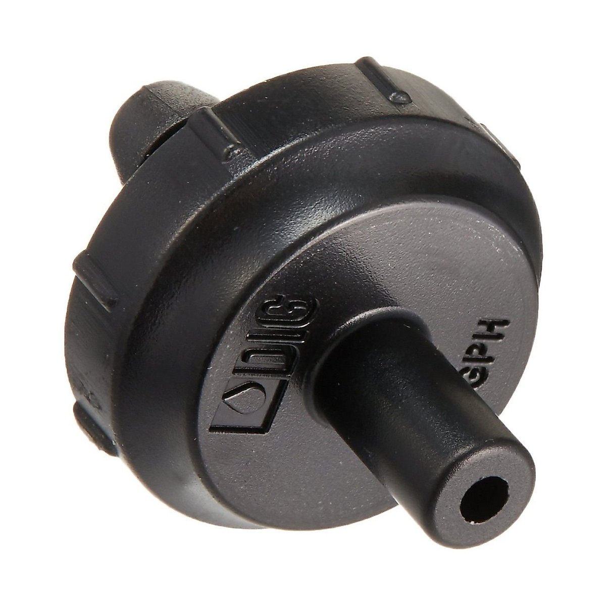 (100-PACK) 1GPH Single Outlet PC Button Drip Emitter with Barbed Inlet - for Use with Hydroponics/Irrigation Tubing - Insert Into Main line (1/2", 3/4", 1") or 1/4" Distribution Tube
