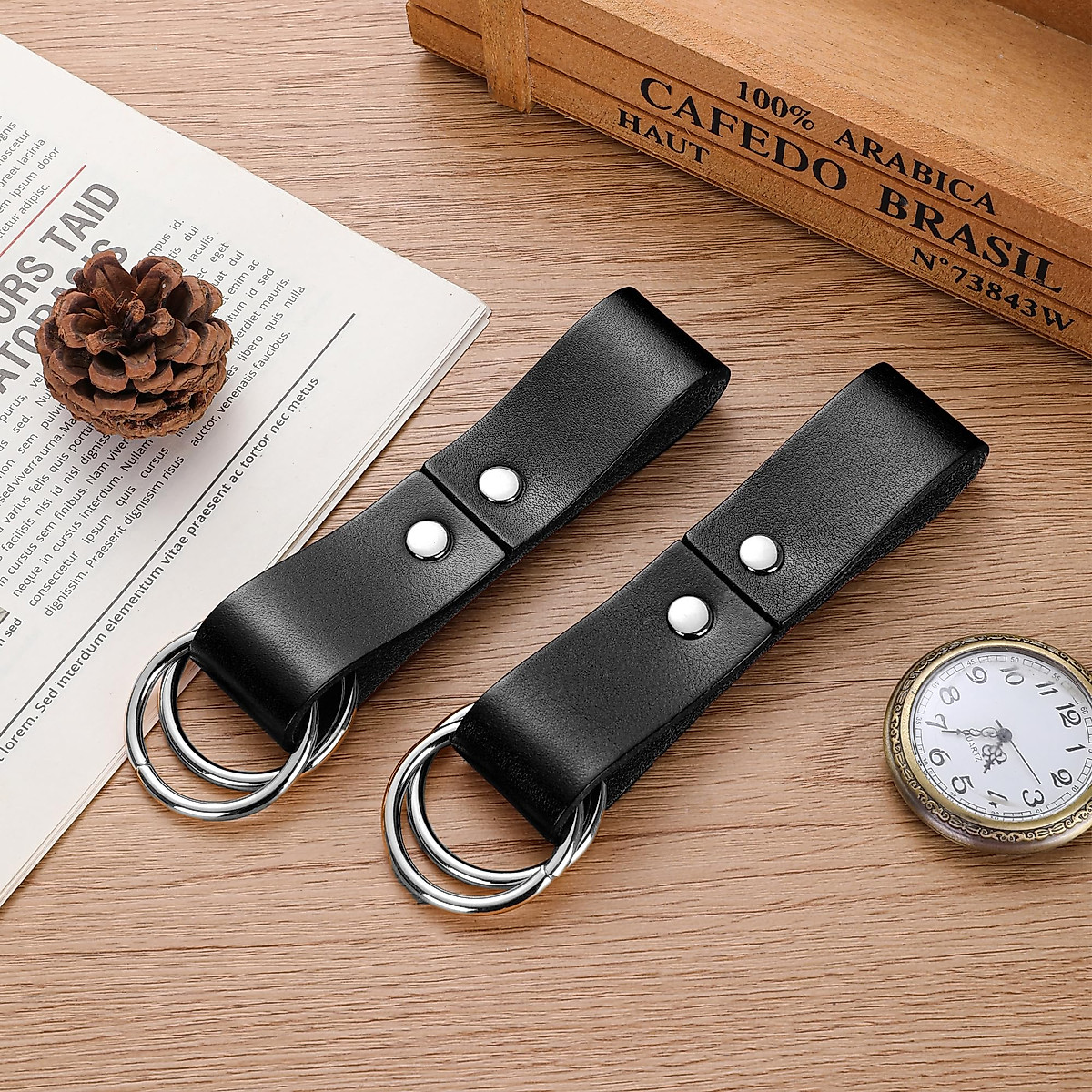 Rolarc Leather Skirt Hikes Renaissance Medieval Skirt Hike Waistband Accessory for Renaissance Faire LARP Cosplay Costumes 2Pcs (BLACK)