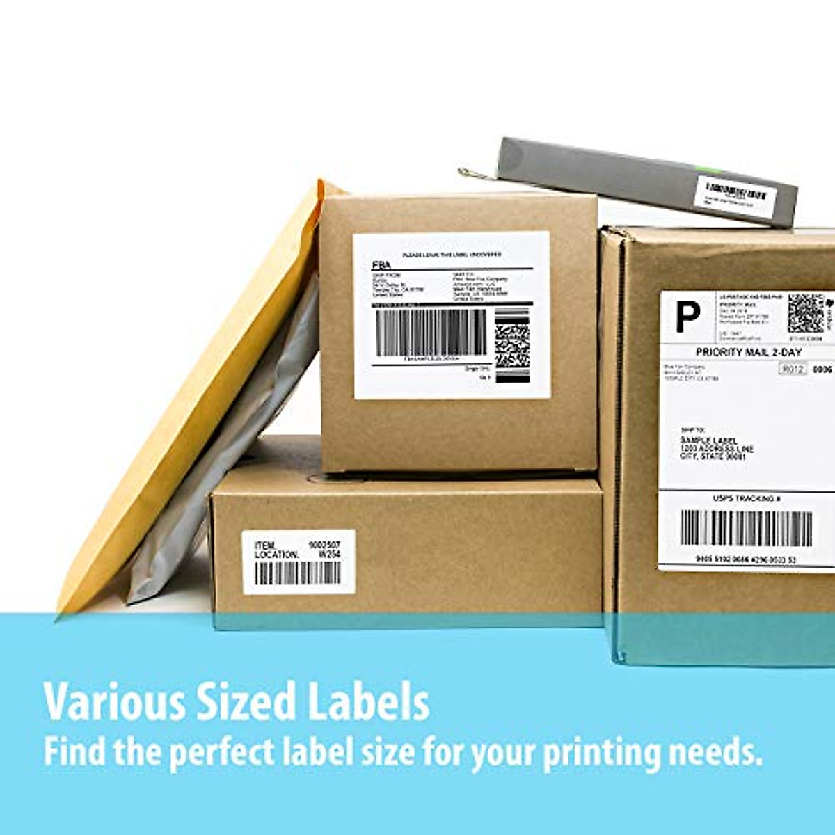 Buhbo 30-UP FBA Product Sticker Labels 1" x 2-5/8" Address Labels for Laser & Ink Jet Printers (500 Sheets, 15,000 Labels)