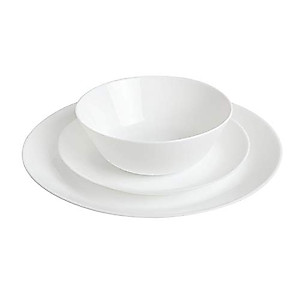 Gibson Home Ultra Break and Chip Resistant Dinnerware Set, Round: Service for 6 (18pcs), Opal Glass