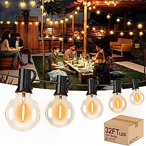 XURISEN Outdoor String Lights with Dimmer, 35.5FT LED Patio Lights for Outside with 15 Shatterproof Bulbs UL Listed Waterproof Hanging Lighting for Backyard Balcony Bistro Party Decor