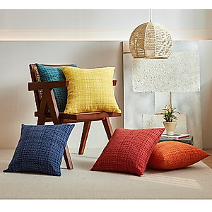 WUWUSU 18x18 Inches Outdoor Pillow Inserts Set of 2, Waterproof Decorative Throw Pillows Insert, Square Pillow Form for Patio, Furniture, Bed, Living Room, Garden YELLOW