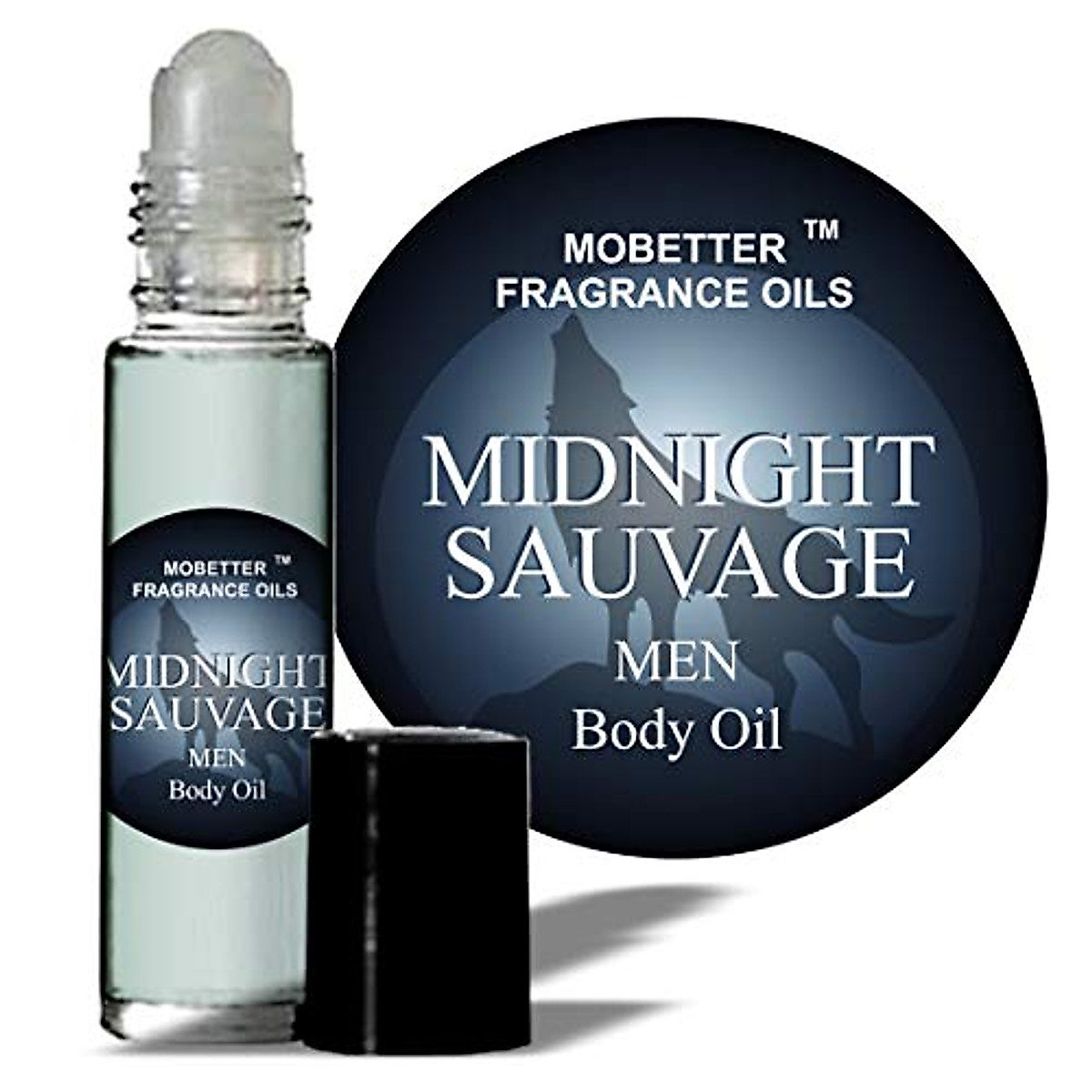 MOBETTER FRAGRANCE OILS Midnight Sauvage Men Cologne Body Oil 1/3 oz roll on Glass Bottle