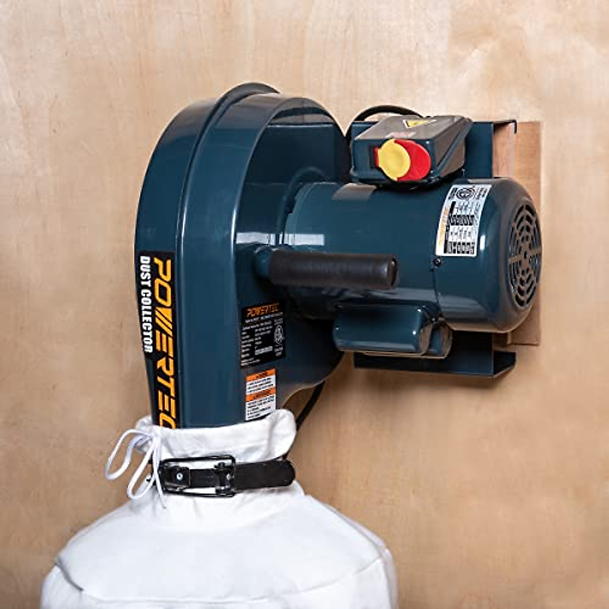 POWERTEC DC5370 Wall Mounted Dust Collector with 2.5 Micron Filter Bag | 537 CFM