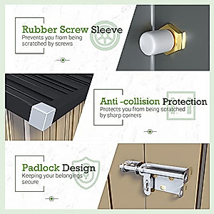 Homall Outdoor Storage Shed, Metal Garden Sheds & Outdoor Storage House with Single Lockable Door for Backyard Garden Patio Lawn (5 x 3 FT)