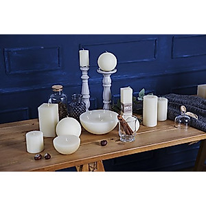 Set of 3 Pillar Candles 3" x 6" Unscented Handpoured Weddings, Home Decoration, Restaurants, Spa, Church Smokeless Cotton Wick - Ivory