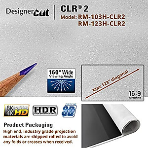 Elite Screens Designer Cut 123 inch Diag. 16:9, 8K 4K Ultra HD Ceiling Light Rejecting and Ambient Light Rejecting (CLR/ALR) DIY Raw Projector Screen Material for Movie Home Theater, RM-123H-CLR2