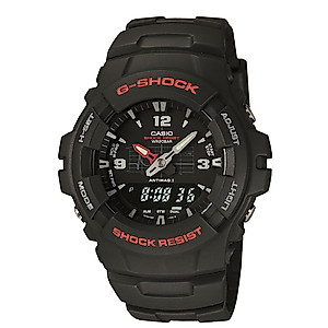 Casio G-Shock Quartz Watch with Resin Strap, Black (Model: G-100-1BVMCI)