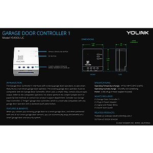 YoLink Smart Garage Door Kit - App & Voice Control | Long Range