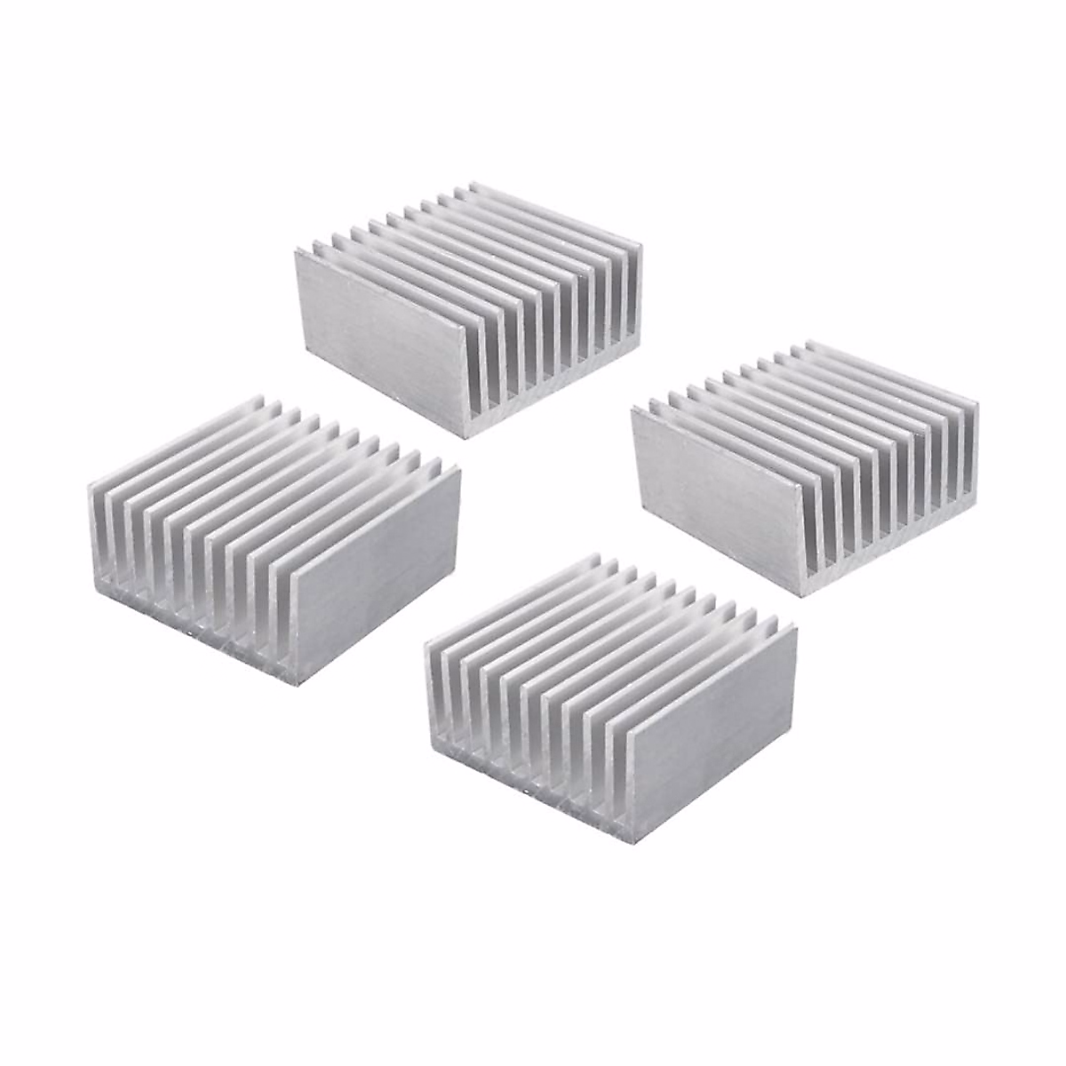 Easycargo 4pcs 40mm Heatsink 40mmx40mmx20mm, Aluminum Heatsink Kit, Cooling Heat Sink for 3D printer Stepper Motor NEMA 17, TEC1-12706 Peltier Thermoelectric Cooler Module LED 40x40x20mm (Silvertone)