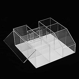 Eyelash Beauty Organizer, Acrylic Eyelash Grafting Tool Storage Beauty Tool W/Tweezers Holder Display Boxes for Home Eyelash Salon (Transparent)