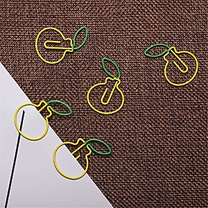 Cartoon Paper Clips Special-Shaped Lemon Shape Office Supply Accessories Cute Paper Needle Multicolor Bookmark (10)