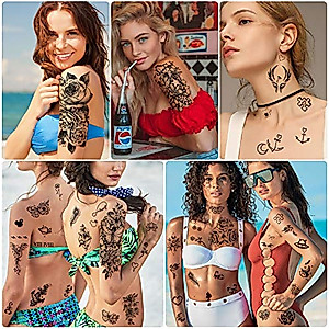 40 sheets Waterproof Temporary Tattoos Flowers Rose Butterfly Fake Tattoo Mix Style Lasting Body Art Tattoo Stickers for Women or Girls