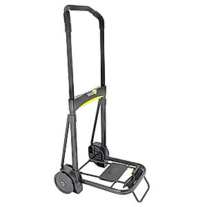 Kantek Ultra-Lite Folding Cart with Locking Telescoping Handle, 200-Pound Capacity, 11-Inch x 13.25-Inch Platform, Black (LGLC200)