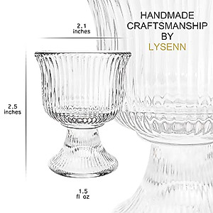 Lysenn Clear Shot Glasses Set of 8 - Elegant Vertical Stripe Tequila Glasses – Premium Quality Espresso Shot Glass Set for Whiskey, Bourbon, Liquor, Cordial – 1.5 oz