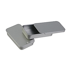 MY MIRONEY 2.4" x 1.3" x 0.5" Metal Slide Top Tin Containers for Candies Jewelry Crafts Pills Survival Kit Pack of 8
