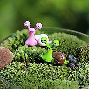 yueton Pack of 10 Garden Ornament Miniature Snail Figurine Resin Craft Fairy Dollhouse Decor Bonsai Plant Decoration