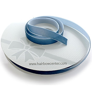 5/8" Velvet Ribbon Antique Blue 25 Yard HairBow Center