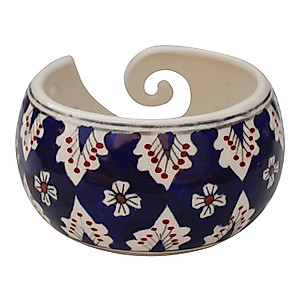 7-Inch Ceramic Yarn Bowl for Knitting and Crocheting with Smooth Spiral Outlet – Tangle-Free Yarn Organizer by ABHANDICRAFTS (AB-BOWL-022)
