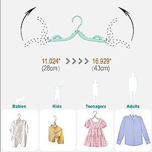 12 Pcs Folding Clothes Hangers, Portable Travel Clothes Hangers with Clips Plastic Non-Slip Pants Skirts Underwear Clothes Hangers Drying Rack for Home Outdoor Travel (12PCS)