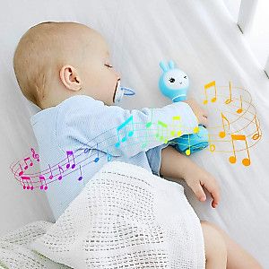 Alilo Bunny Baby Rattle Shaker and Teether Toys,Electronic Rattle Infants Toy,9 Kinds of Color Learning and Educational Toys with Music & Light for 0-6-12 Months, Gift for Newborns Girls Boys Toddlers